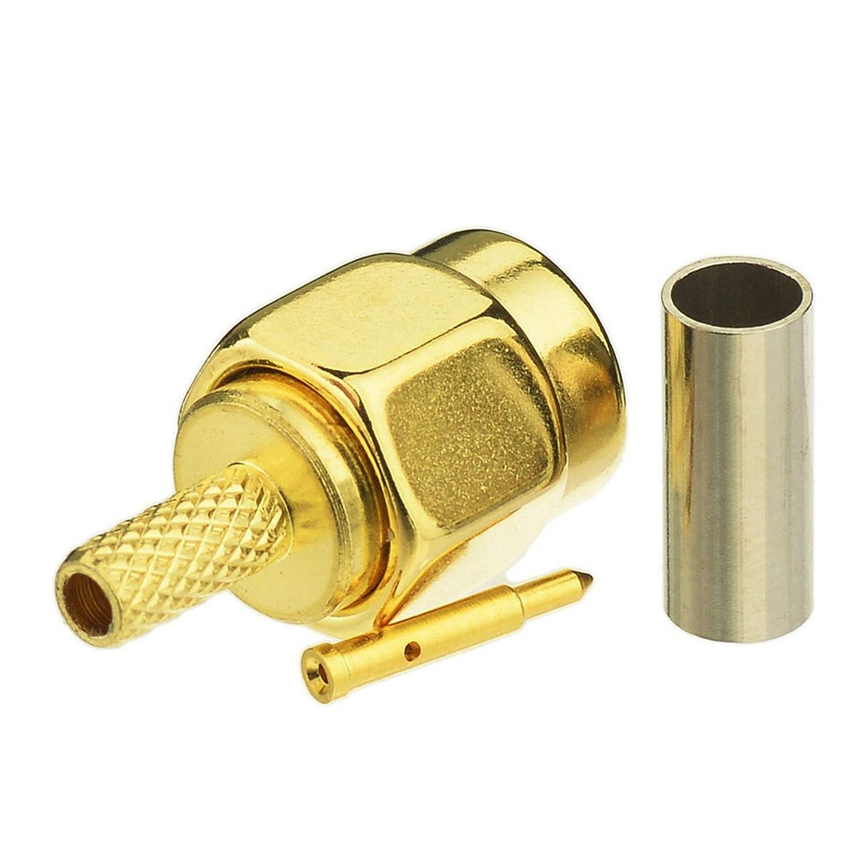 10pcs SMA Male Crimp RF Connector Gold-Plating for RG316 RG174 Cable | eBay