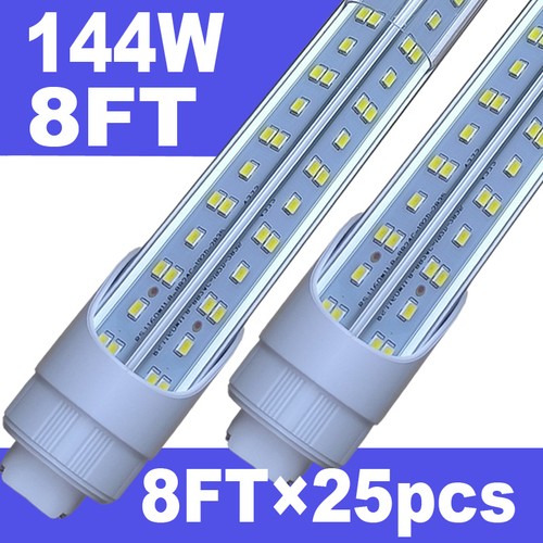 8FT T8 R17D HO LED Tube Light Bulbs 6500K 144W LED Shop Light Bulbs 8 ...