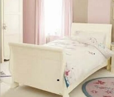 Aspace Cream Single Bed With Mattress and Bedside Table | eBay UK