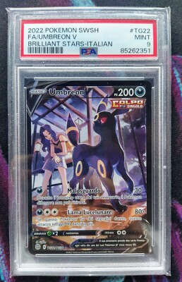 Pokemon UMBREON V Ita PSA 9 TG22/TG30 Astri Lucenti BRILLIANT STARS ...