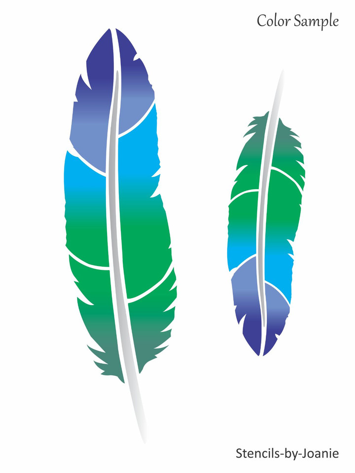 Feather Stencil 2 Plume Cabin Bird Dream Native American DIY Craft ...