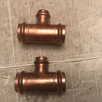 LOT OF 2. NIBCO Viega Streamline Copper ProPress 1 1/4x 1-1/4 X 3/4”Tee ...