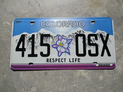 Colorado Respect Life license plate # 415 OSX | eBay