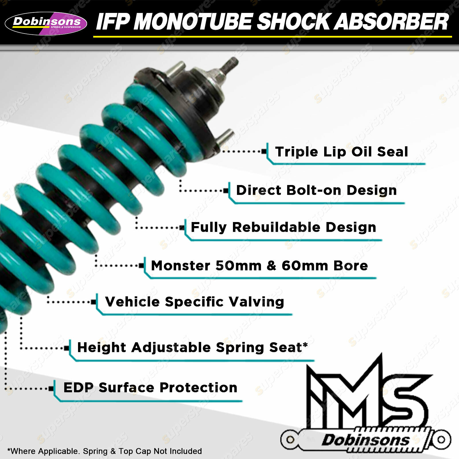 Rear Dobinsons Monotube Shock Absorbers for Toyota Tundra 1st ...