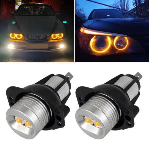 2pcs LED Angel Eyes Ring Marker Lights Headlights DRL plug/ play 900LM ...