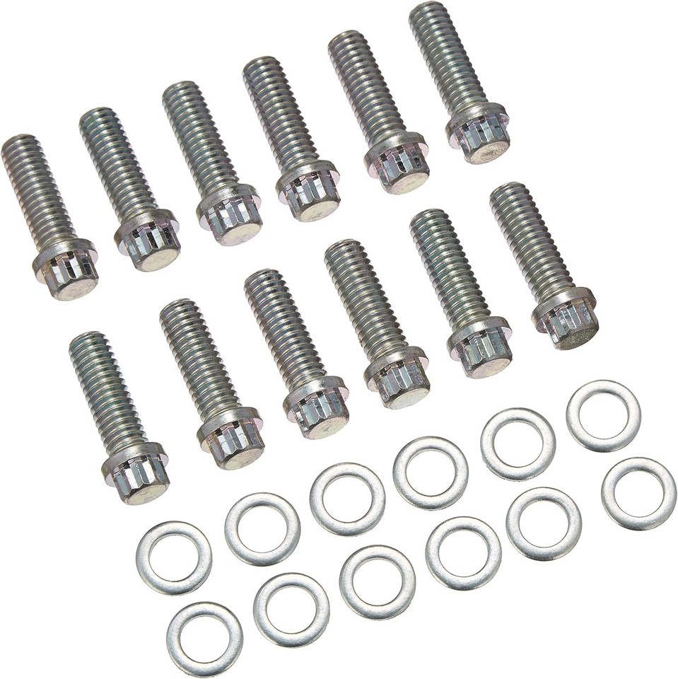 Durable Flat Head Intake Bolt - Grade 8, 0.38 in Groove for Small Block ...