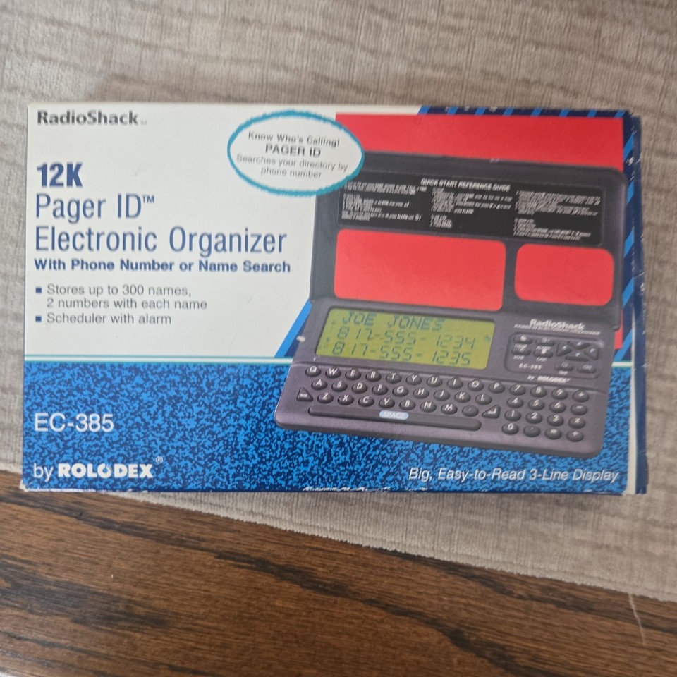 Vintage Radio Shack Pager ID Electronic Organizer Rolodex New in Box ...