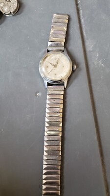 RARE Vintage 60's 50's Eastern Watch Movement, Silver Dial, Band link ...