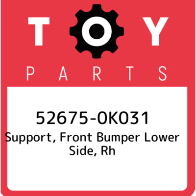 52675-0K031 Toyota Support, front bumper lower side, rh 526750K031, New ...