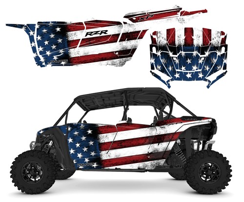 2024 - 2025 Polaris RZR XP 1000 4 Drs Graphics Decal Kit Distress Flag ...