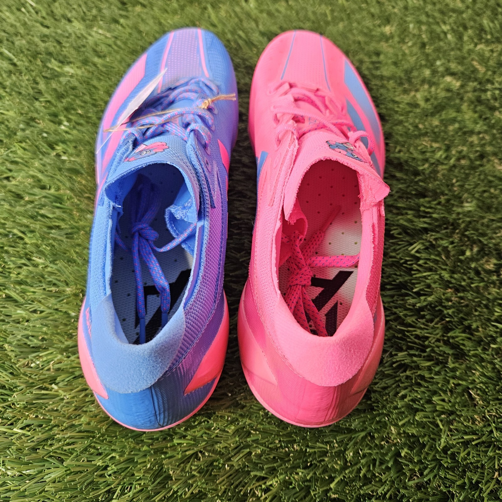 Adidas Adizero Snack Attack Size 11.5 Football Cleats Pink Blue Cotton ...