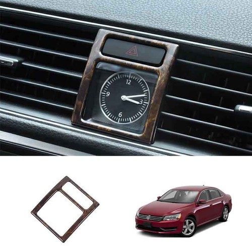 For VW Passat B7 2011-2015 Steel Wood Grain Car Central Console Clock ...