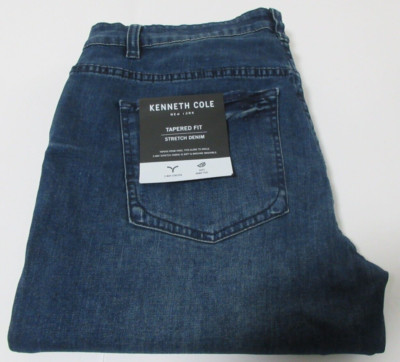 Kenneth Cole New York Men's Stretch Denim Tapered Fit Jeans Size ...