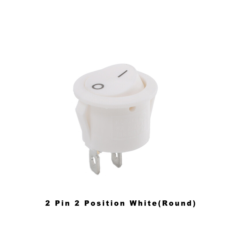 Round Push Button Rocker Switch With Illuminated 2/3/4 Pin Black White ...