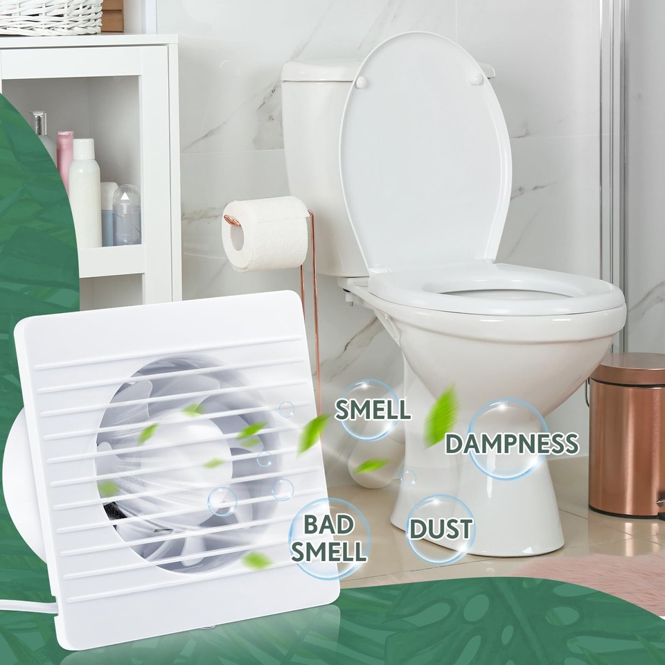 2 Pcs 4 Inch Small Window Fan 110v Kitchen Exhaust Fan 76 Cfm 2400r ...