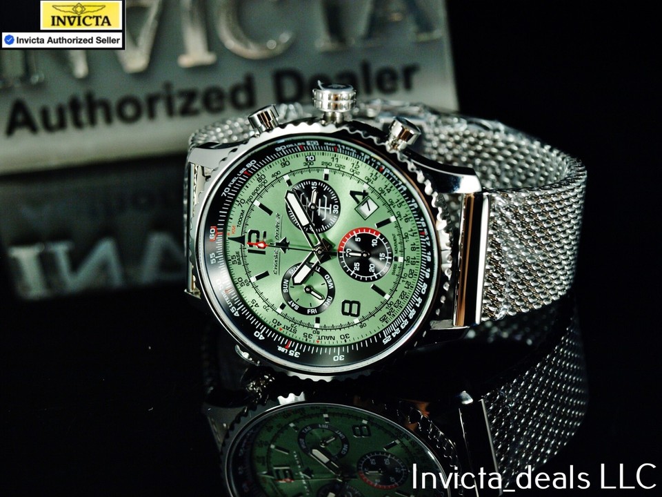 Invicta Men's 50mm Chase Durer Chrono FLIGHT COMMANDER GREEN DIAL ...