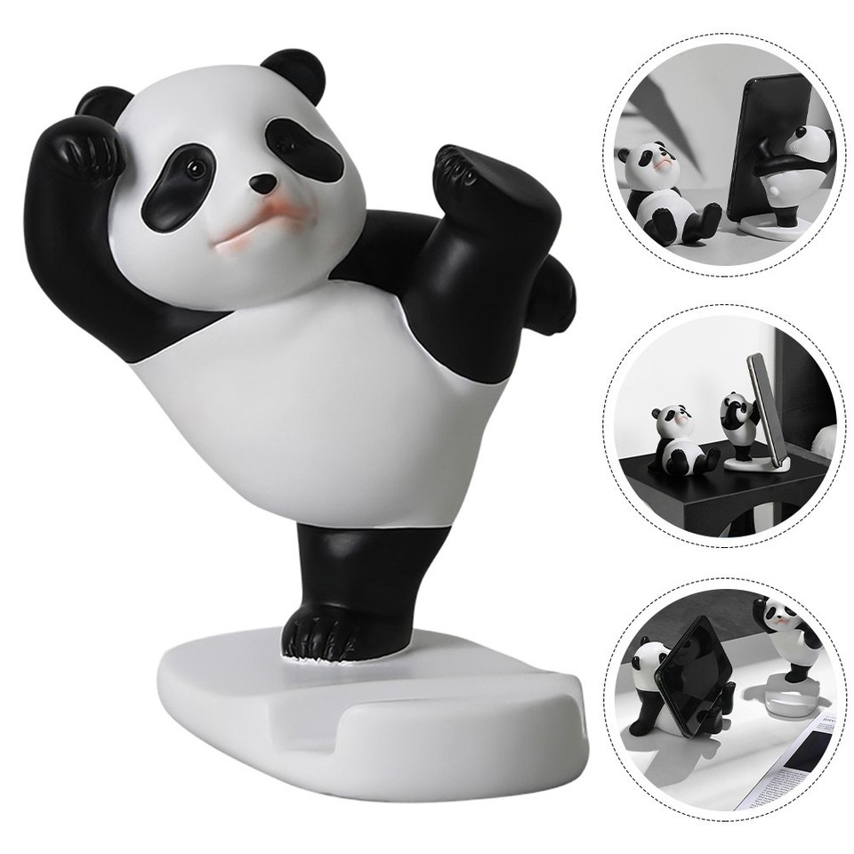 Cute Animal Funny Phone Stand Resin Mobile Holder Desktop Panda Decor ...