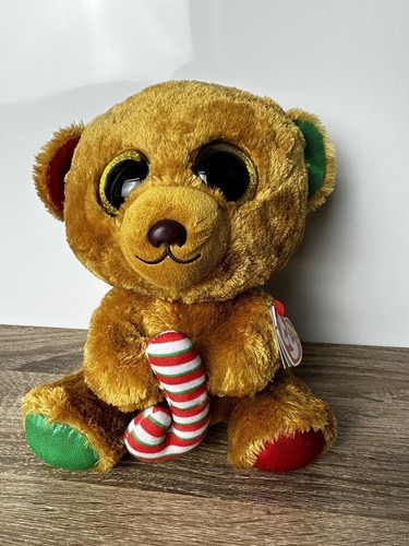 Ty Beanie Boo Boos Bella the Christmas Bear Candy Cane TY Beanie Baby ...