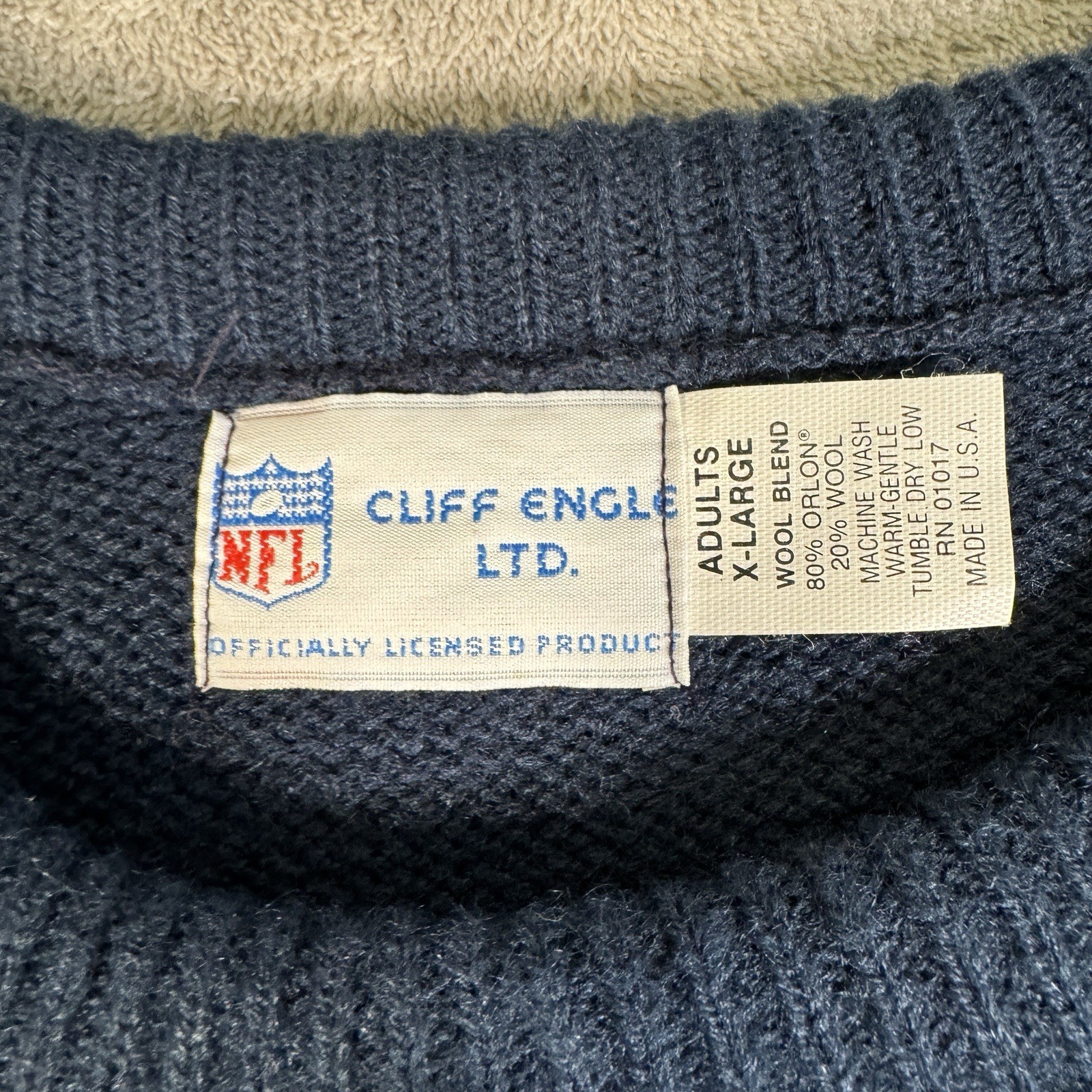 Vintage Chicago Bears Wool L/S Sweater Cliff Engle 80s Adult Size X ...