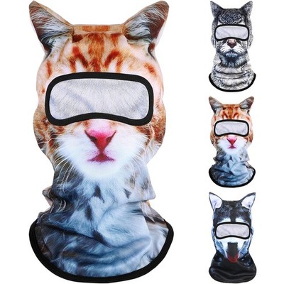 3D Cat Ski Mask with Ears Funny Animal Balaclava Shiesty Face Mask for ...