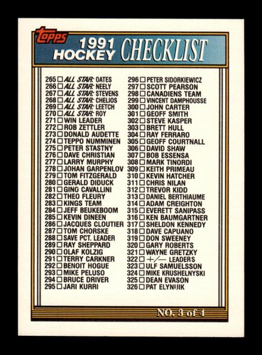 1991-92 Topps Checklist: 265-396 #396 | eBay