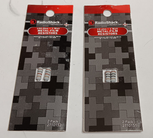 Radio Shack Metal Film 1 Watt Resistors Lot - 2710151 10-ohm 2710152 ...