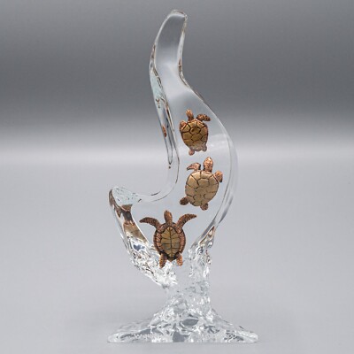 Robert Wyland "Sea Turtle Realm" Acrylic Lucite Sculpture 9 5/8" 892/ ...