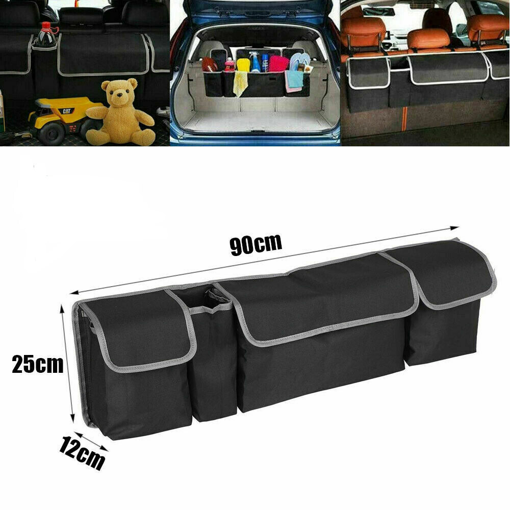 Black Large Car Boot Organiser Tidy Back Seat Storage Bag Hanging ...