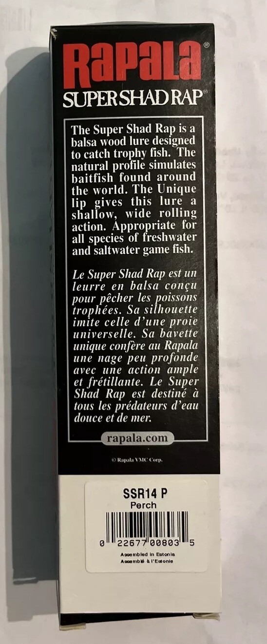 Rapala Super Shad Rap SSR14 P Perch NOS Balsa Wood Floating Diving ...