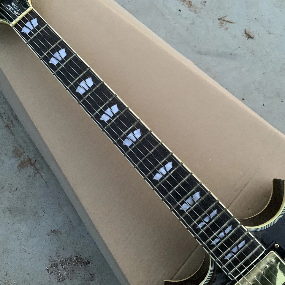 New Black Quilted Maple Semi Hollow Body Electric Guitar Black ...