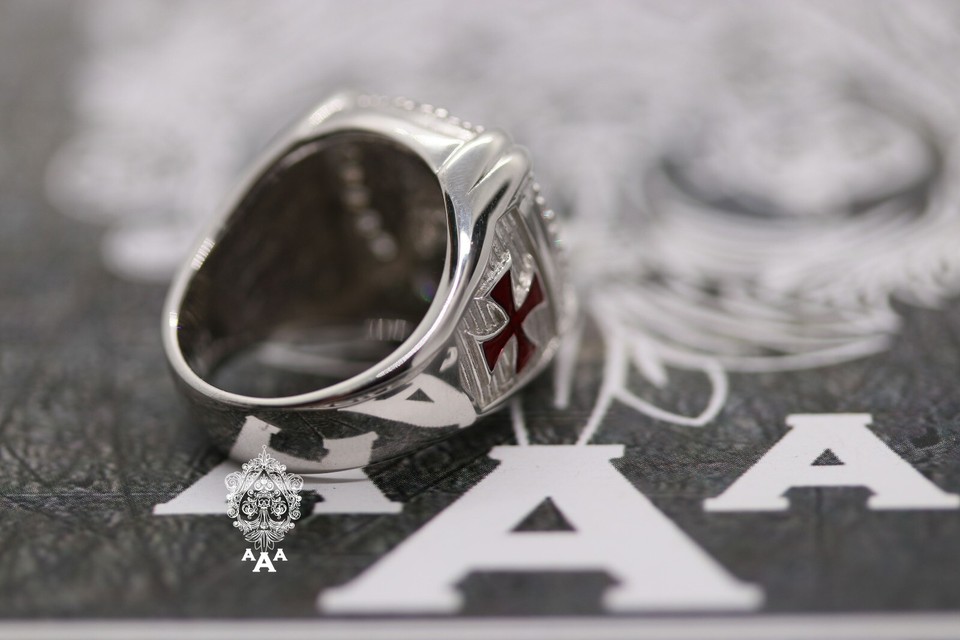 Cross Ring Knight Templar Cross Ring Knight Ring Silver 925 CZ Diamond ...
