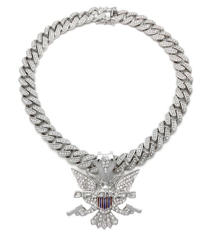 ICED DIPSET DIPLOMATS PENDANT SILVER CUBAN LINK CHAIN NECKLACE HIP HOP ...