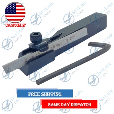 Small Mini Parting Tool Holder Cut Off Tool 10mm HSS Blade Unimat Mini ...