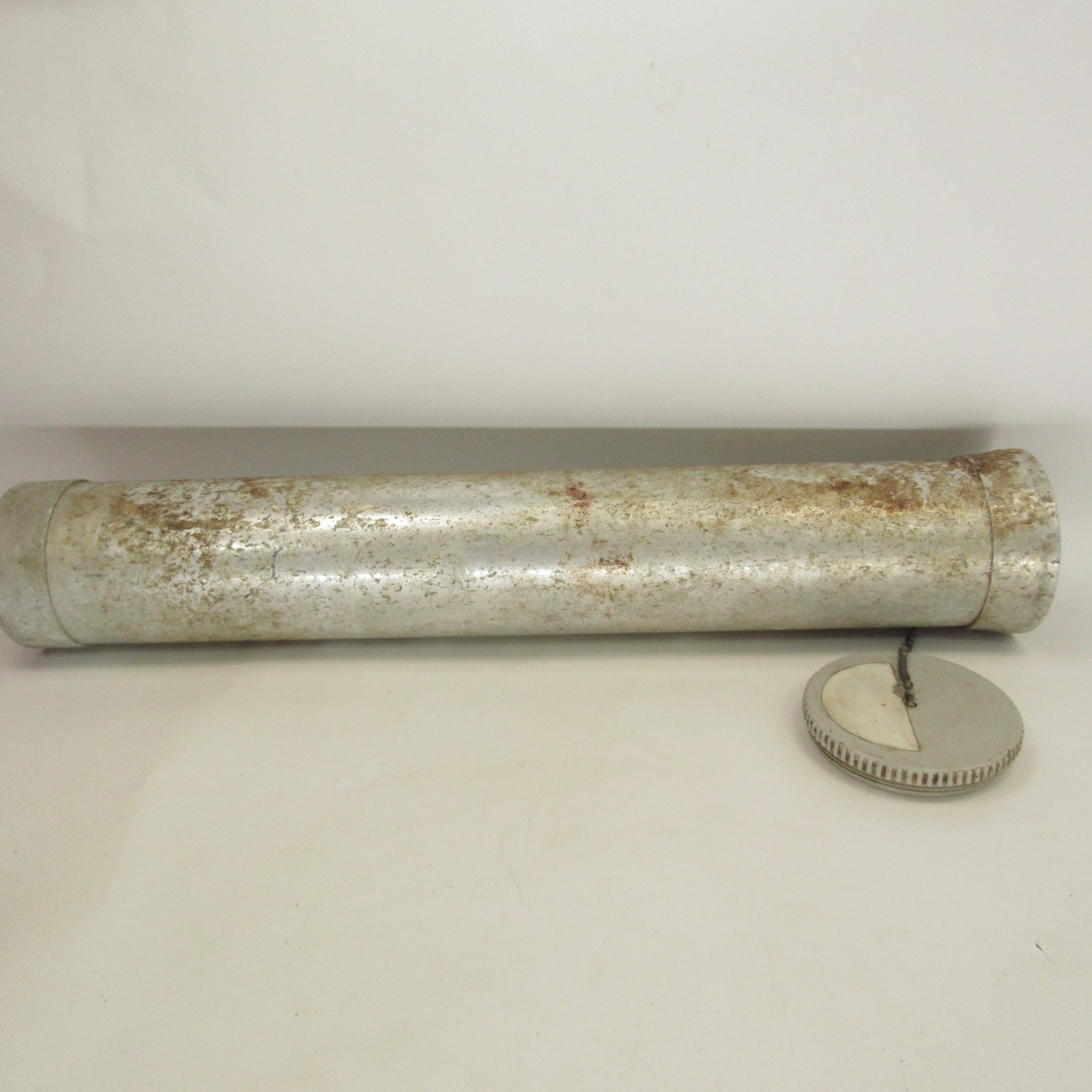 Vintage Plastic Screw Top Aluminum Storage Tube Canister with Chain ...