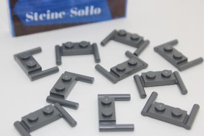 Lego (c) 10x 1x2 Platte mit seitlichen Griff - 3839 - dunkelgrau ...
