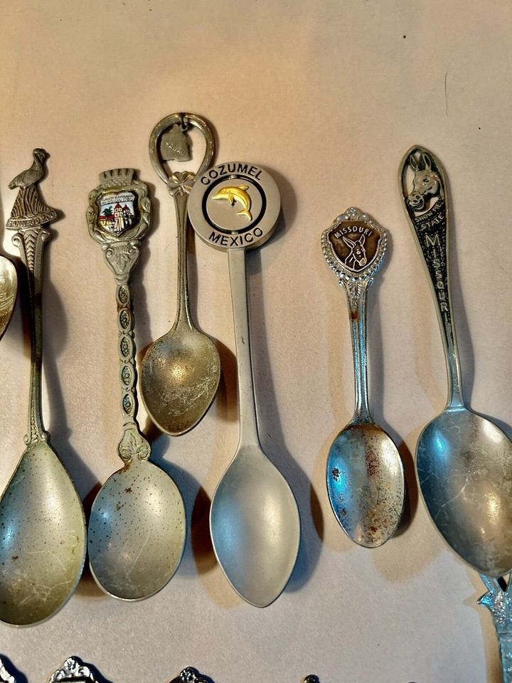 Vintage Souvenir Spoons 29 Global and USA Travel collector Destinations ...