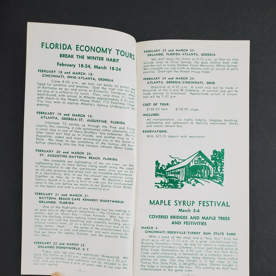 1973 Royal Travel Spring Color Tours Bus Motorcoach Vtg Travel Brochure ...