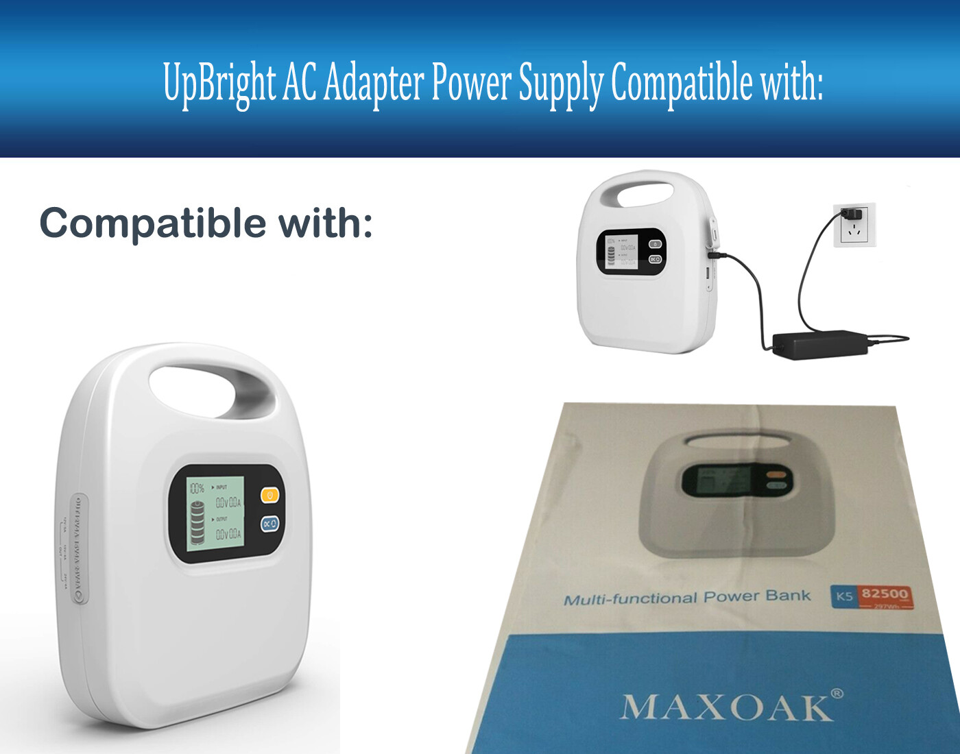 AC Adapter For MAXOAK K5 82500 MAH CPAP Battery Power Bank KAYO MAXTAR ...