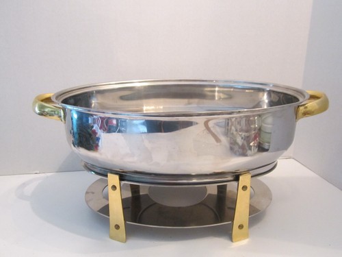 Open Oval Casserole Command Performance Gold 12" with Stand. Stainless ...