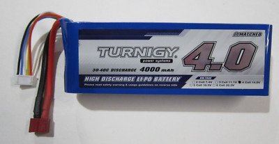 TURNIGY 4000mAh 4S 14.8V 30C-40C LIPO BATTERY PACK DEANS T CONNECTOR RC ...