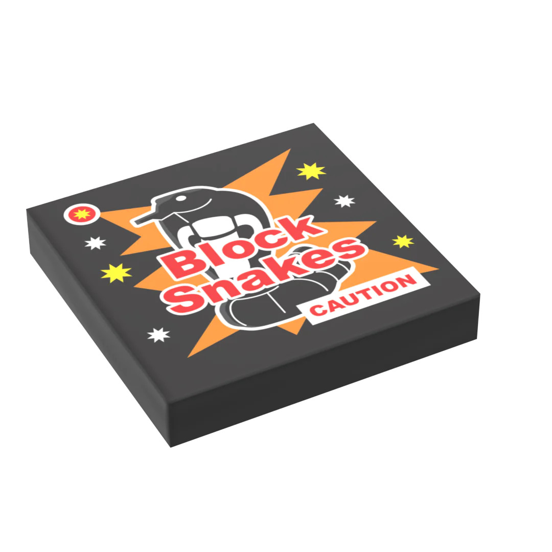B3 Customs® Toy Block Snakes Minifig Fireworks (2x2 Tile), 4th of July