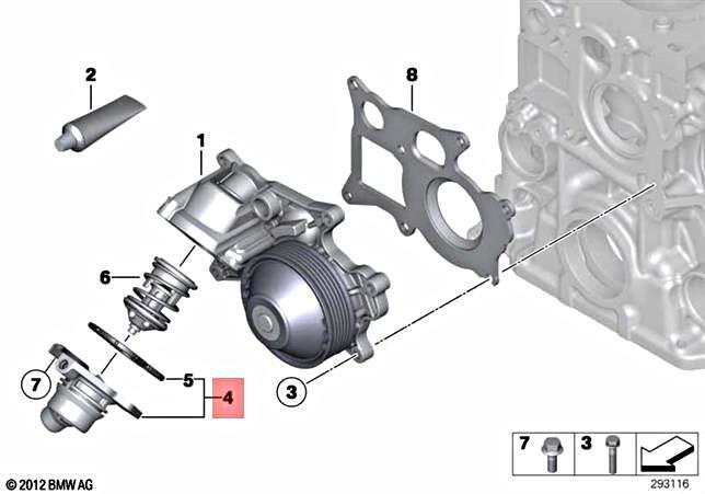 Genuine BMW E70N Engine Cooling Waterpump Thermostat Housing OEM ...
