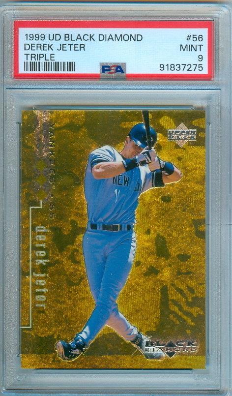 1999 Upper Deck Black Diamond DEREK JETER Triple Gold Yankees #56 PSA 9 ...