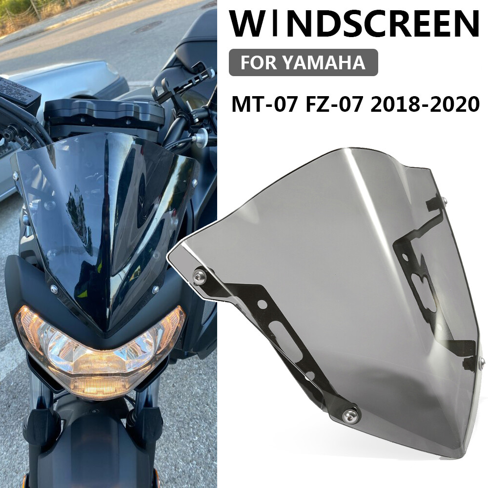 PC Windshield Windscreen Wind Shield Deflector For YAMAHA MT-07 FZ-07 ...
