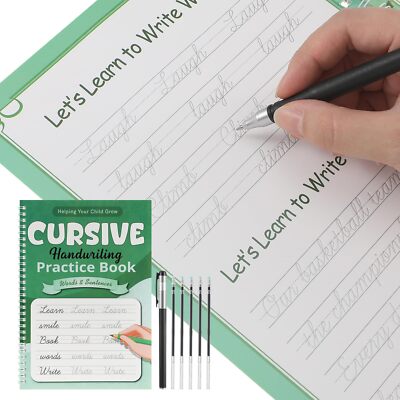 Cursive Handwriting Kit Reusable Copybook Special Ink Grooved Practice ...