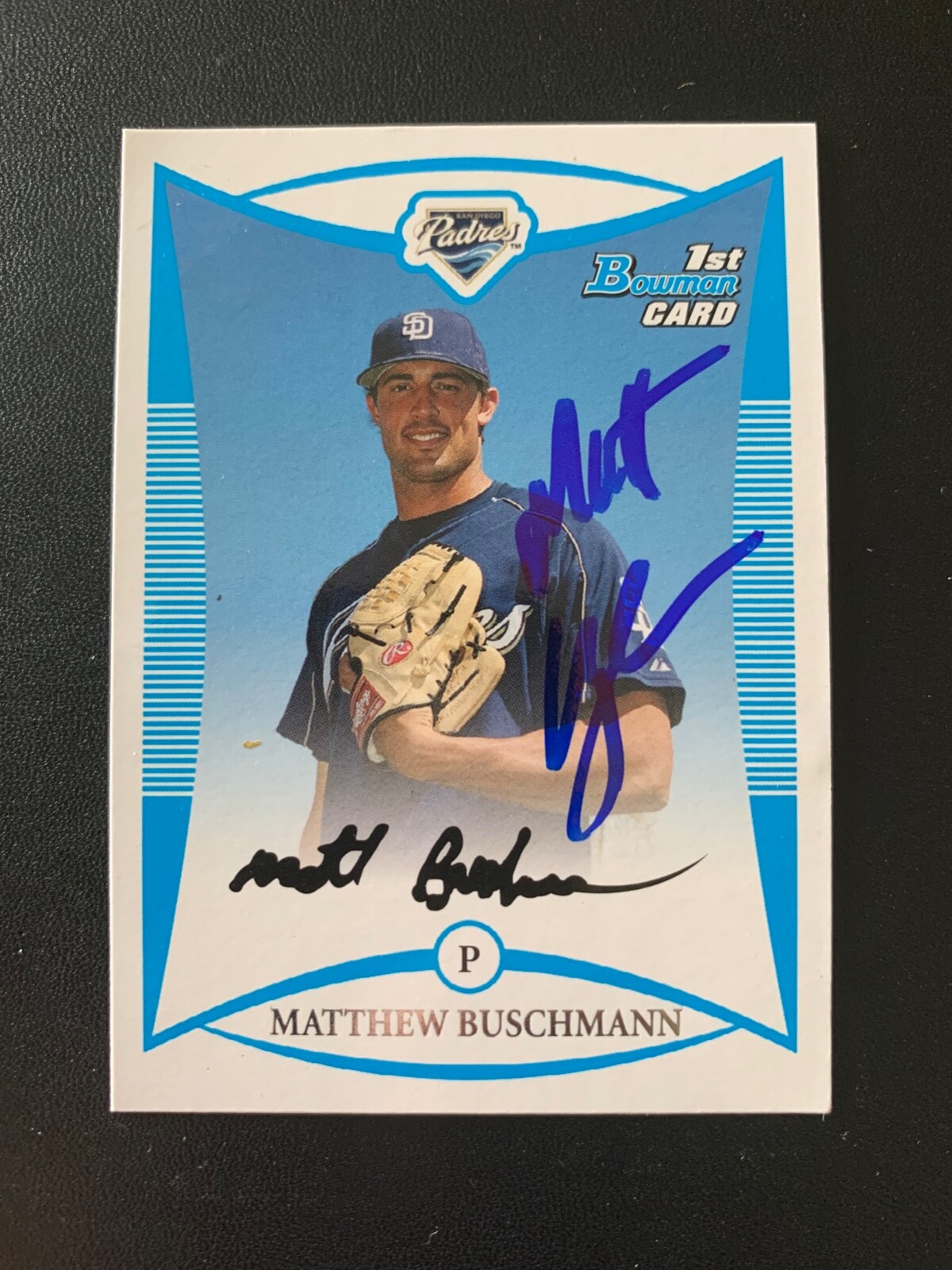 Matthew Buschmann Signed 2008 Bowman Rookie Card San Diego Padres Auto ...