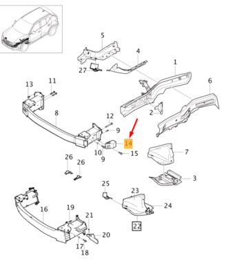 VOLVO XC40 Front Bumper Reinforcement Rail Bracket 32297832 NEW GENUINE ...