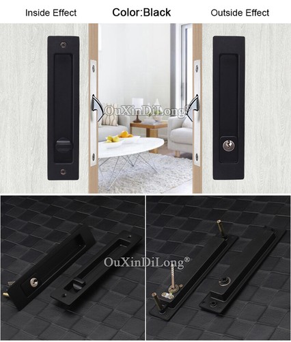 Recessed Sliding Door Lock Hidden European Mortise Pocket Door Hook ...