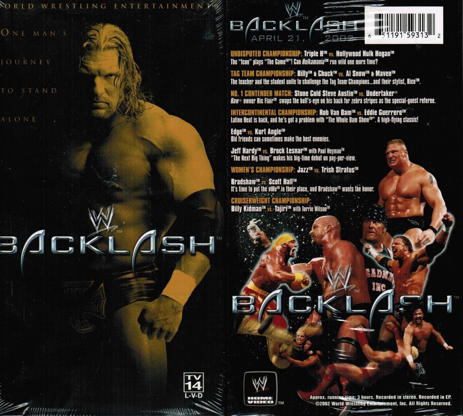 WWE WWF Backlash 2002 Triple H Vs Hogan in Shrink Austin New Wrestling ...