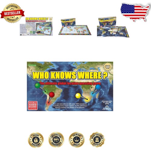 Who Knows Where? Double-Sided World Map Trivia Game - 1000+ Questions ...